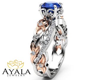 Ayala Jewelry Unique Engagement Ring Rose Gold by AyalaDiamonds