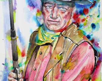John wayne portrait | Etsy