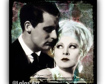 Vintage style art Barbara Lamarr Flapper girl Silent movie