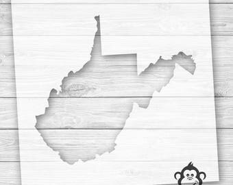 Wv state outline | Etsy