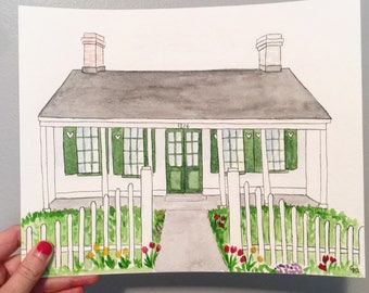 Custom house drawing | Etsy