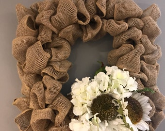 Summer burlap wreath | Etsy