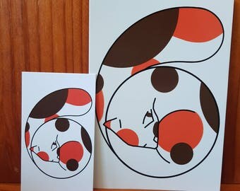 Calico cat print | Etsy