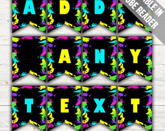 Neon birthday banner | Etsy