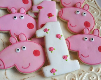 Peppa pig cookies | Etsy