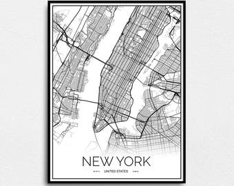 New york city map | Etsy