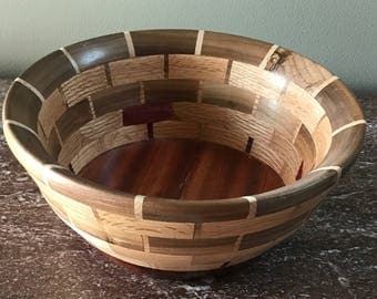 Segmented wood bowl | Etsy