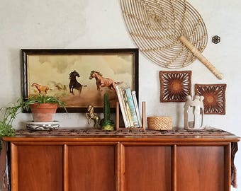 Rattan wall decor | Etsy