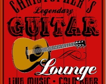 Guitar sign | Etsy