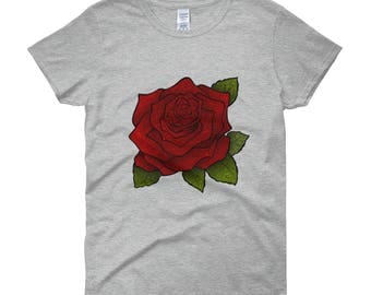 Rose tshirt | Etsy