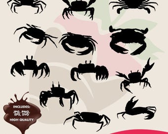 Crab silhouette | Etsy