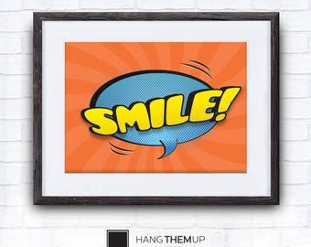 Smile wall art | Etsy