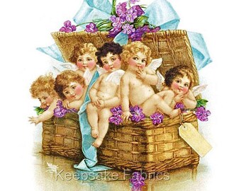 Cherub fabric | Etsy
