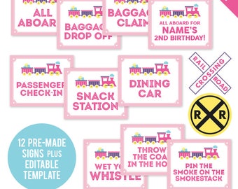 Pink train party | Etsy