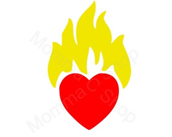Heart on fire | Etsy
