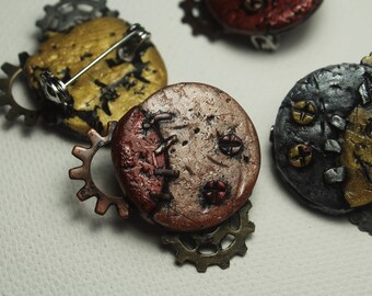 Steampunk button | Etsy