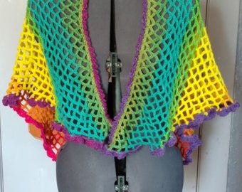 Rainbow shawl | Etsy