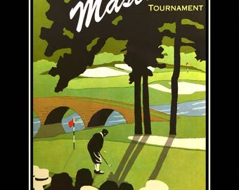 Masters golf art | Etsy