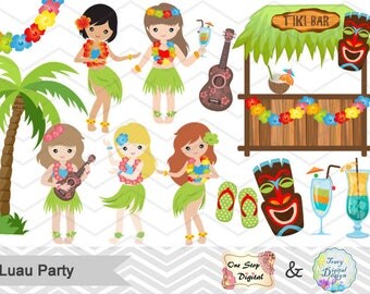 Luau party clipart | Etsy