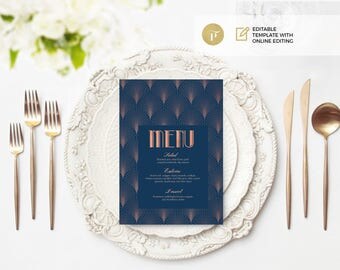 Art deco menu | Etsy