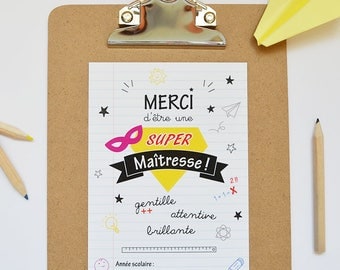 Carte pour enseignant | Etsy