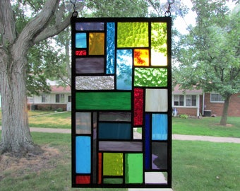 Stained glass panel | Etsy