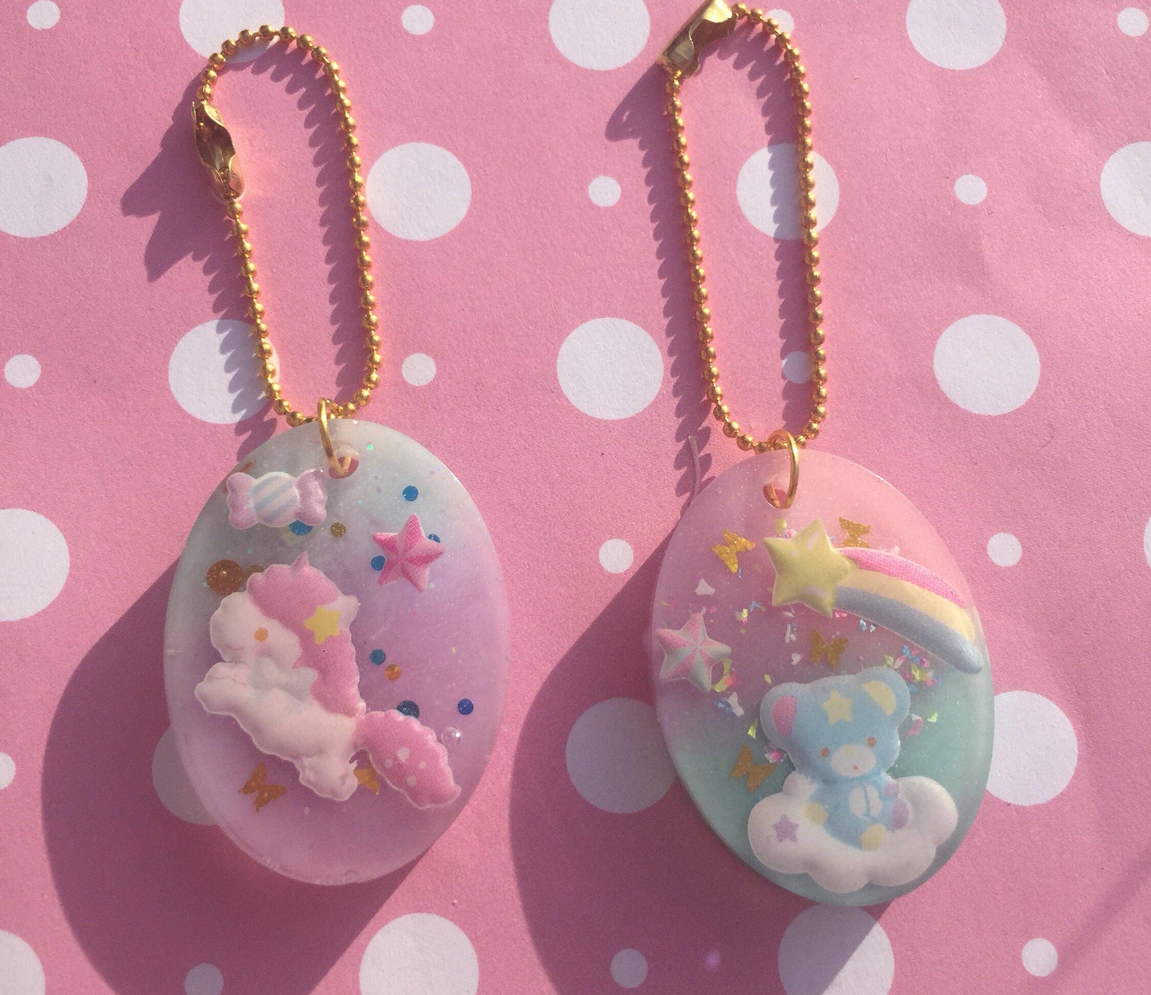 Resin charm kawaii keychain handmade resin crafts