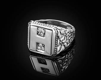 Letter h ring | Etsy