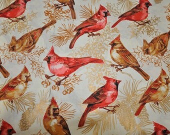 Cardinal fabric | Etsy