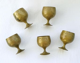 Mini brass goblets | Etsy