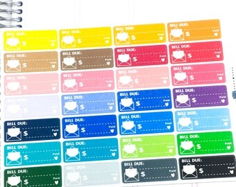 Bill due sticker finance sticker planner sticker functional