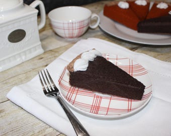 Fake Chocolate Pie. 1 Mini Pie. Retro Cookbook Pie Collection.