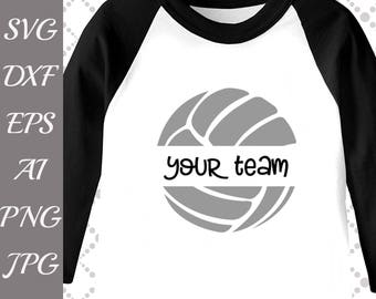 Volleyball split svg | Etsy