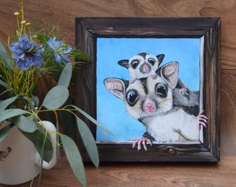 Sugar glider art | Etsy