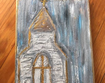 Church painting | Etsy