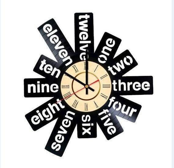 Word Vinyl Wall Clock Decor Kitchen Design for Bedroom Living