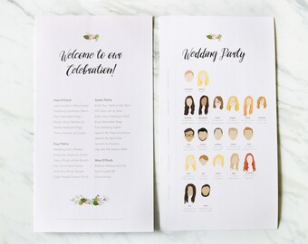 Printable front and back Wedding Program and Thank You