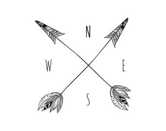 Arrow compass | Etsy