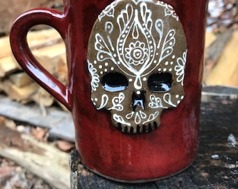 Sugar skull mug | Etsy