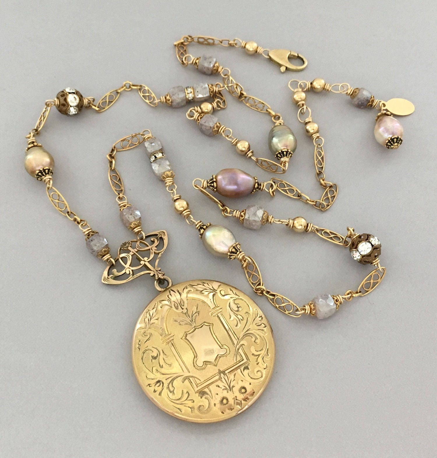 Antique Locket Necklace Handmade Unique Keepsake Locket