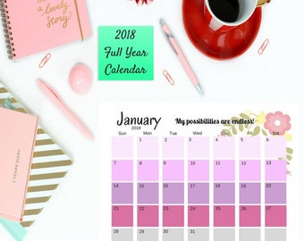 Girly calendar | Etsy