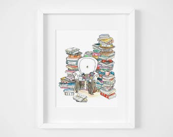 Library art | Etsy