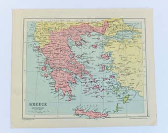 Old map of greece | Etsy