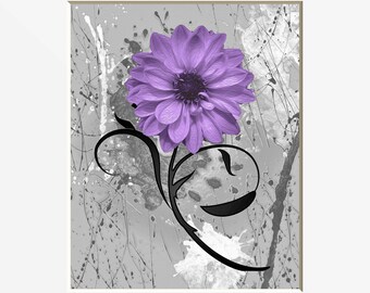 Purple flower print | Etsy