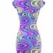 UV Glow Neon Glow Worm Print Spandex Bodycon Clubwear Cap