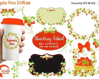 Strawberry clipart | Etsy