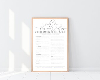 LDS Family Proclamation to the World Printable File Digital