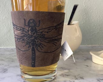 Leather cup sleeve | Etsy