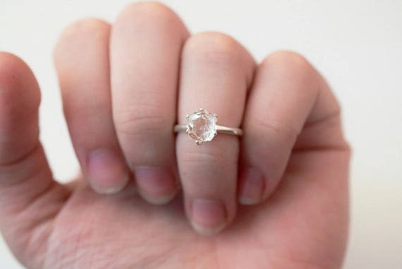 Hand Crafted Unique Engagement Ring Delicate Sterling Silver