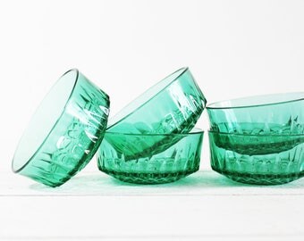 Vintage green glass | Etsy